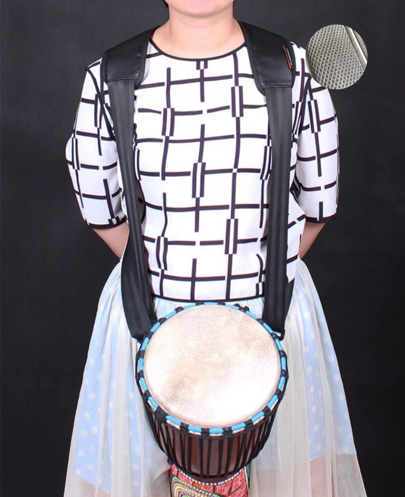 Lan.Beauty Djembe Shoulder Strap with Thickening Pad, Adjustable