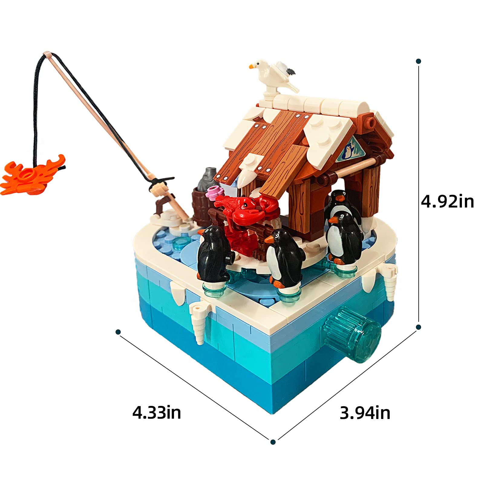 Mrkuriosity Penguin BBQ Resort Building Kits Blocks,Movable Building Blocks Toy Building Sets for Kids, Rotatable BBQ Penguin Toy Model Buliding Blocks, Kids' Brain Development Educational Toys…