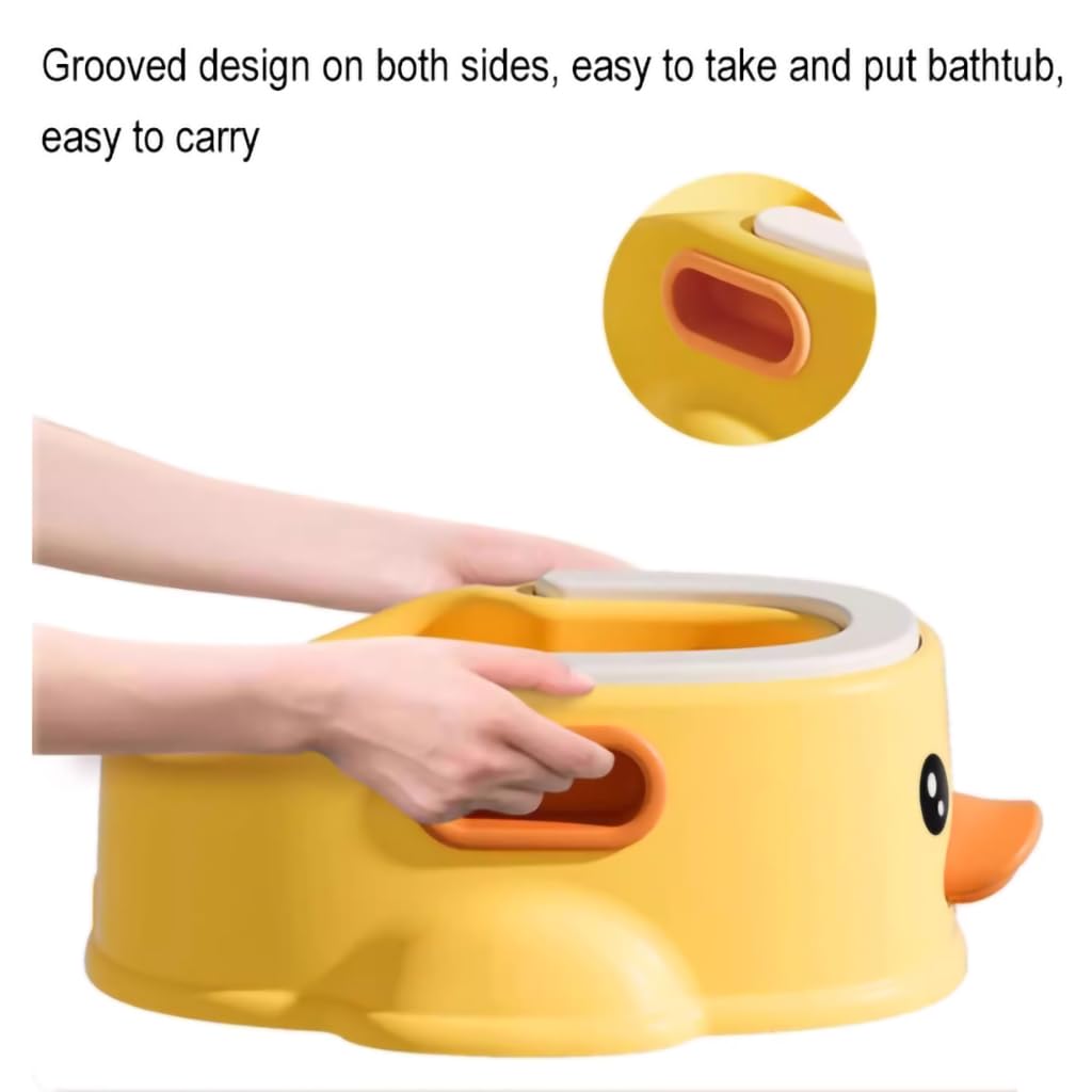 ZAJSSS Portable Pet Bathtub pet Shower Basin with Side Groove Handle Multi-functional Pet Bathtub for Small Pets and Cats Indoor and Outdoor, Yellow