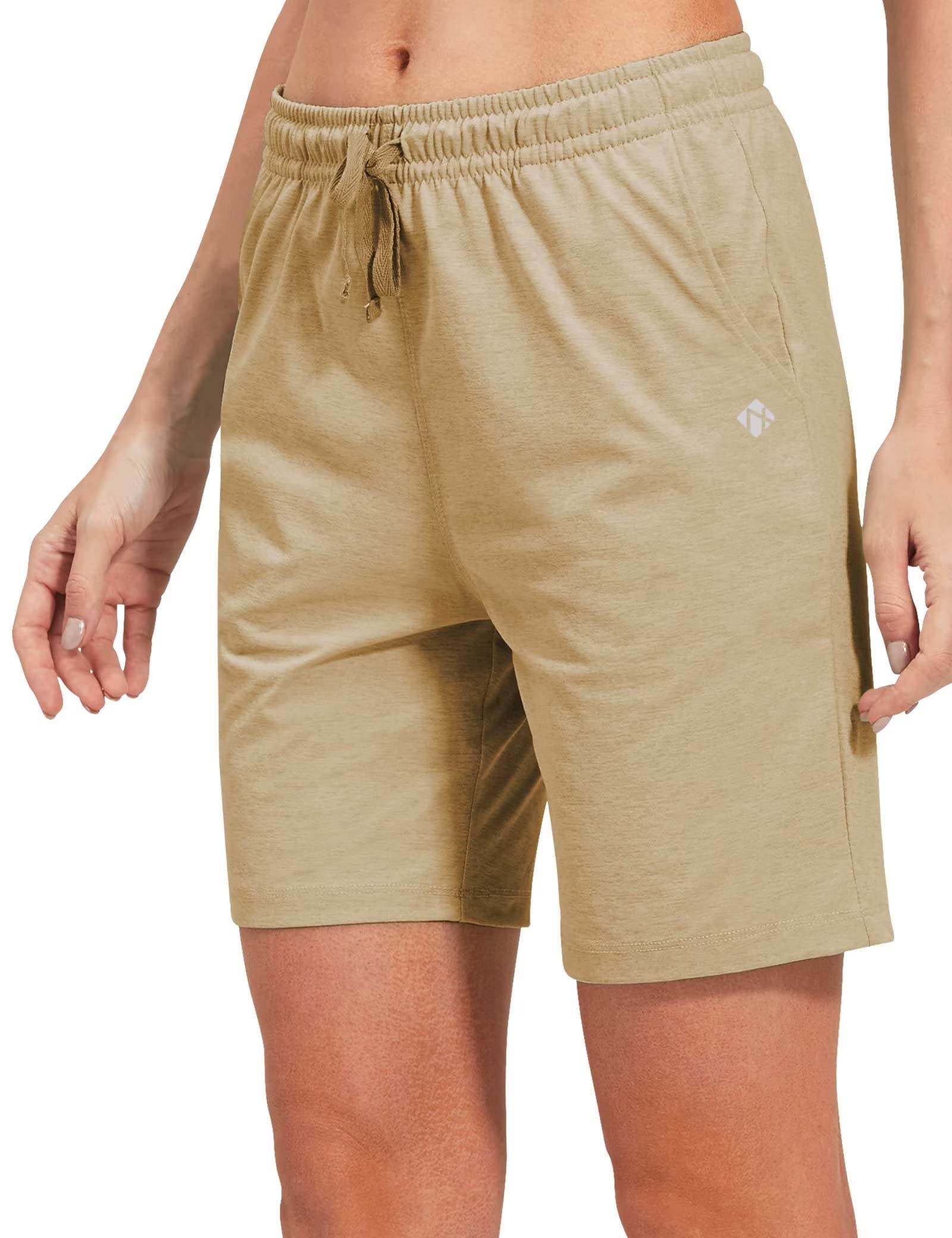NOMINATE Womens Bermuda Workout Shorts Lightweight Sweat Yoga Shorts Casual Athletic Shorts for Summer with 3 Pockets Navy