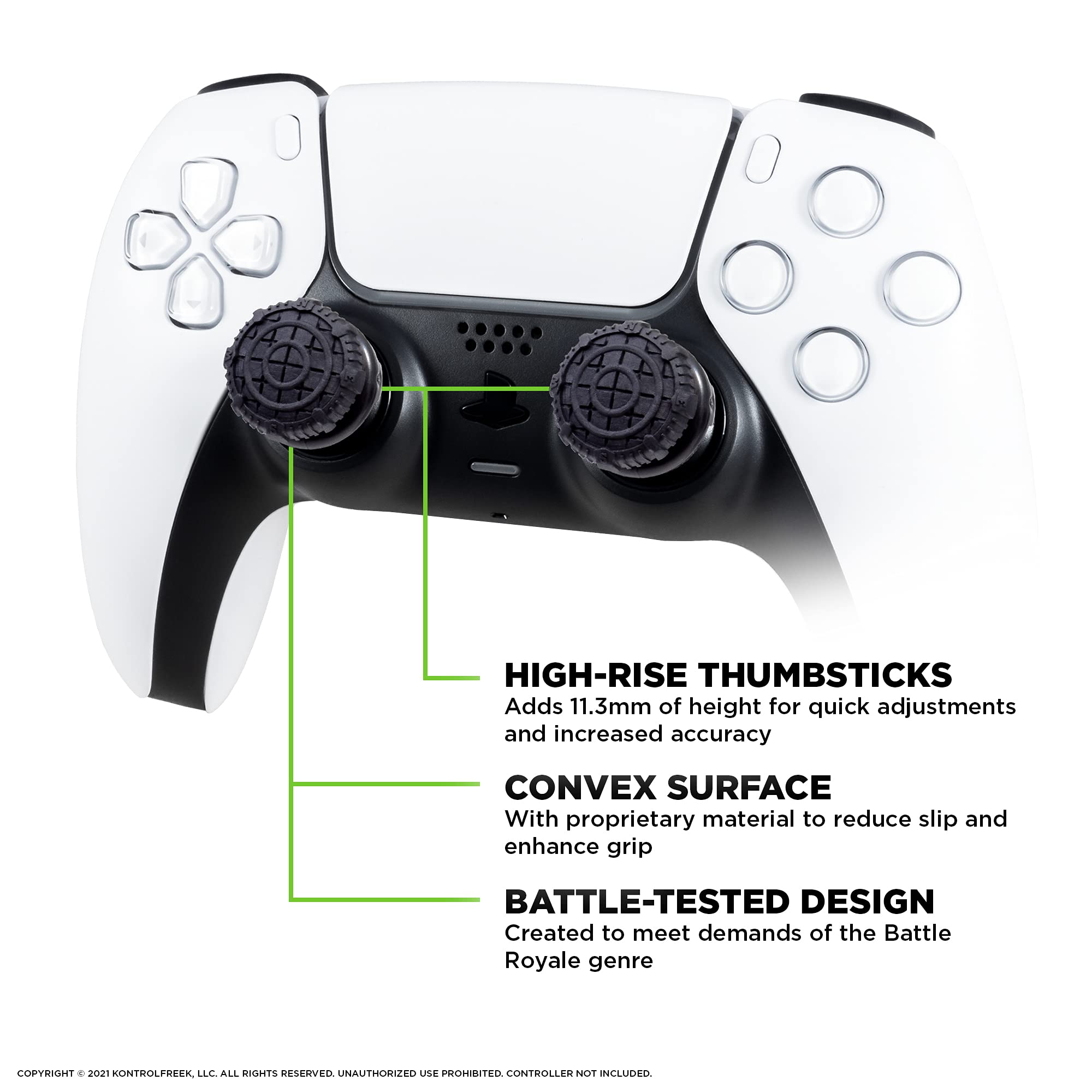 KontrolFreek FPS Freek Battle Royale Nightfall Performance Kit for Playstation 5 Controller (PS5) | Includes Performance Thumbsticks and Performance Grips | Black