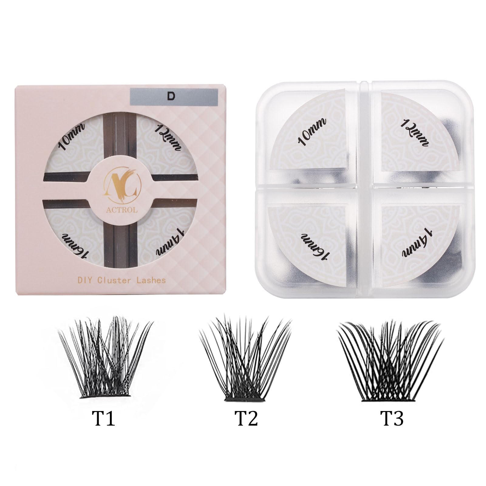 Lash Clusters, 72 Pcs Individual Cluster Lashes DIY Lash Extension 10-16mm Eyelash Clusters Volume Wispy Lashes Super Thin Band Reusable Soft & Comfortable(T02-72-D-10-16MIX)