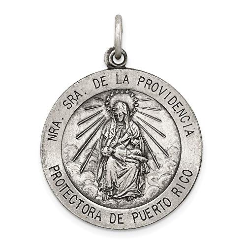 IceCarats 925 Sterling Silver Vintage De La Providencia Medal Necklace Charm Pendant Only
