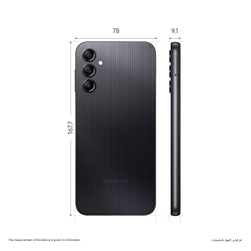 SAMSUNG Galaxy A14 (SM-A145F/DS) Dual SIM,128GB + 4GB, Factory Unlocked GSM, International Version (Ring Grip Case Bundle) - No Warranty - (Black)