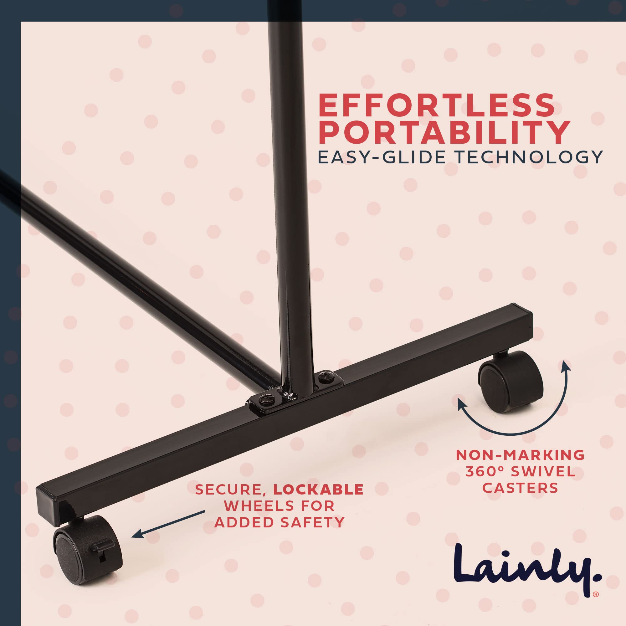 Lainly Rolling Room Divider Wall - Made in North America (6' L x 6' H, Black) Partition Room Dividers, Temporary Wall, Office Divider, Privacy Screen, Wall Divider & Room Divider Screen