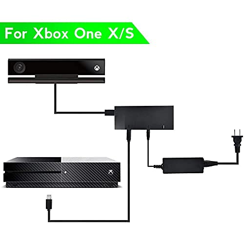 Kinect Adapter for Xbox One S /Xbox One X and PC Windows 8/8.1/10, Kinect 2.0 Sensor Power Supply AC Adapter Replacement Kit,USB 3.0 Windows PC Interactive APP Program Development