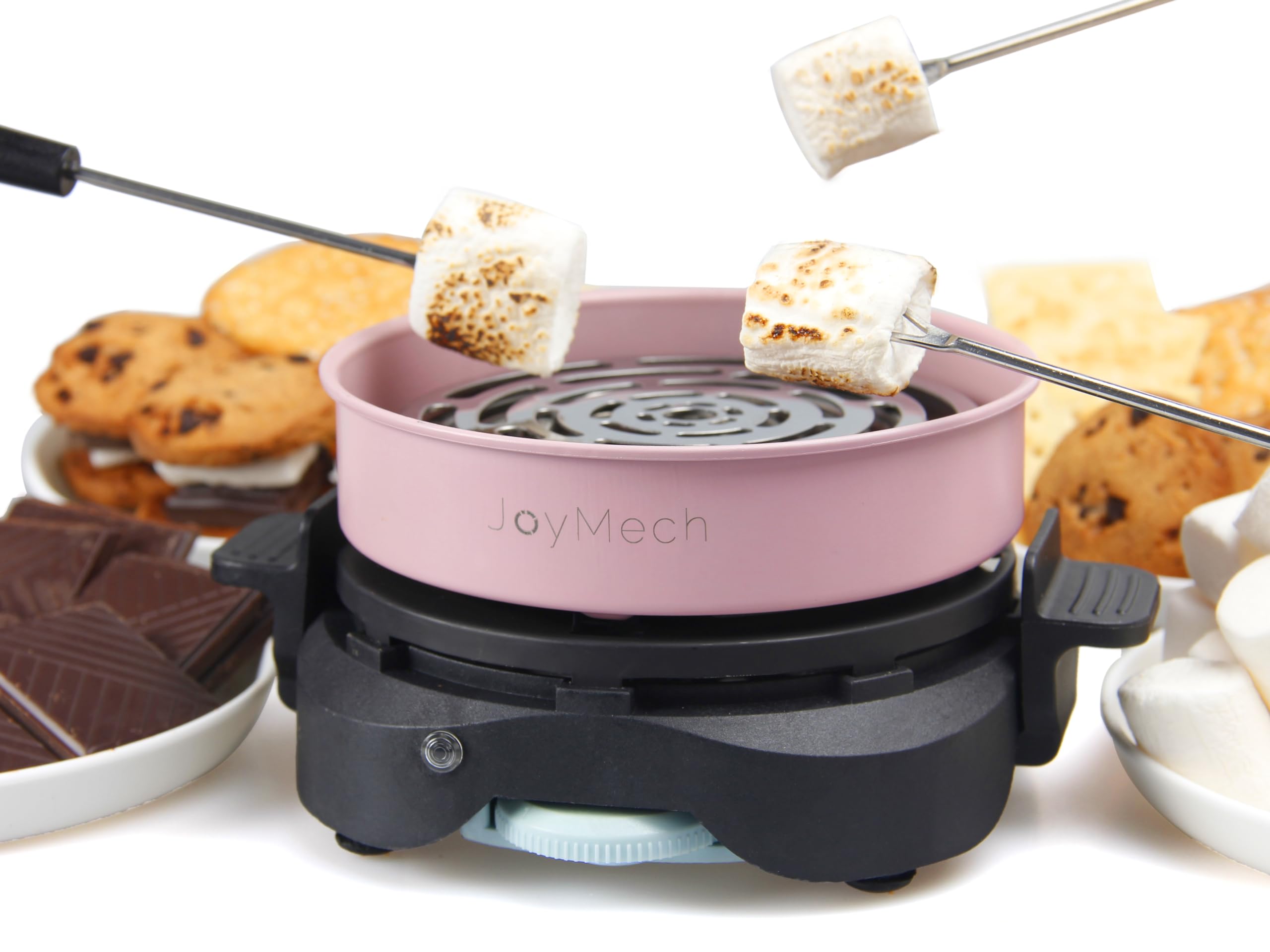 JoyMech Electric S'mores Maker Tabletop Indoor, Marshmallow Roaster Machine, Includes 4 Forks, Excellent Gift for Adults and Kids in Holidays, Birthday Parties and Christmas (Grey)