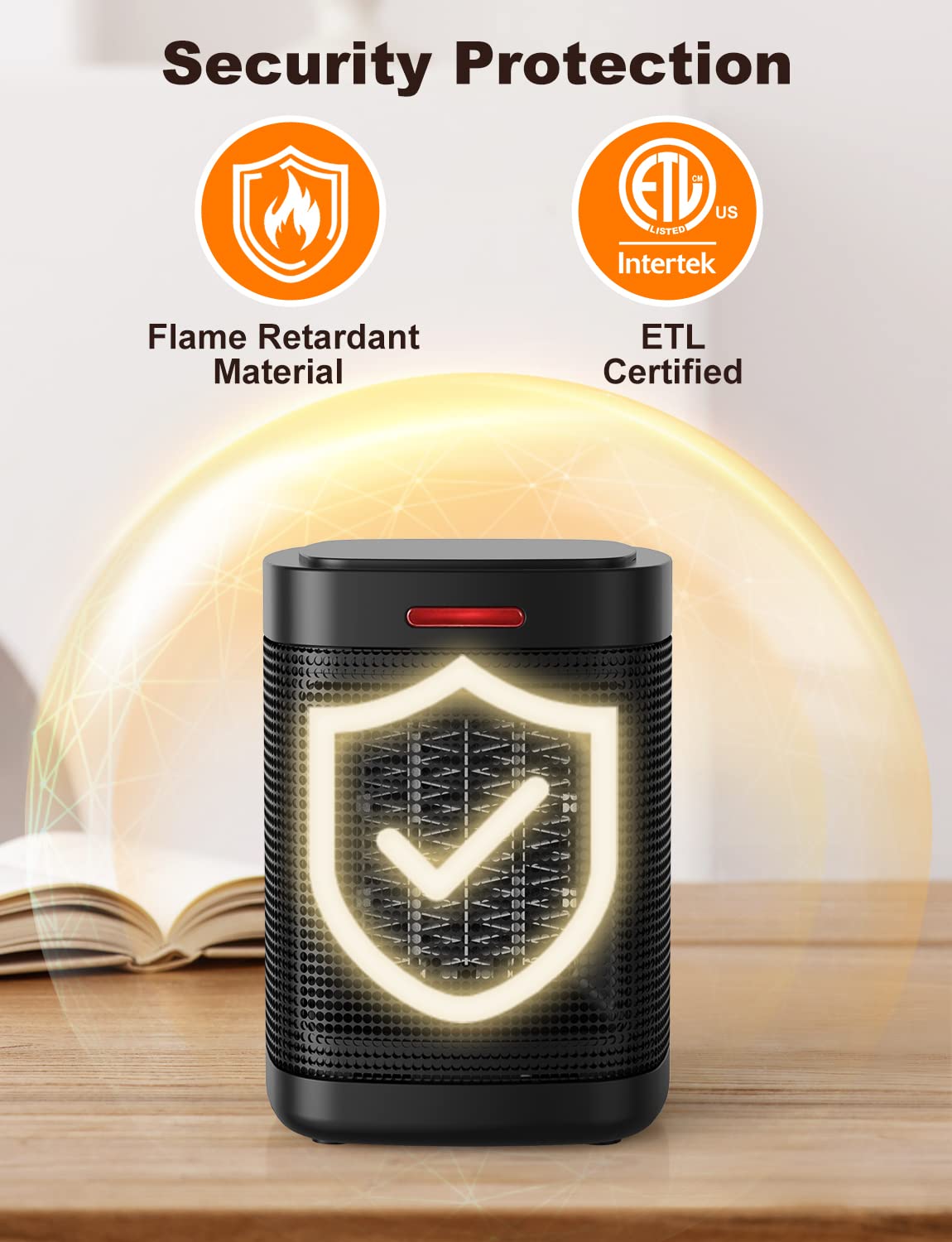 Space Heater, 500W Small Space Heater for Indoor Use, Ceramic Personal Heater with Overheating & Tip-Over Protection, Mini Quiet Desk Heater for Home Office Bedroom