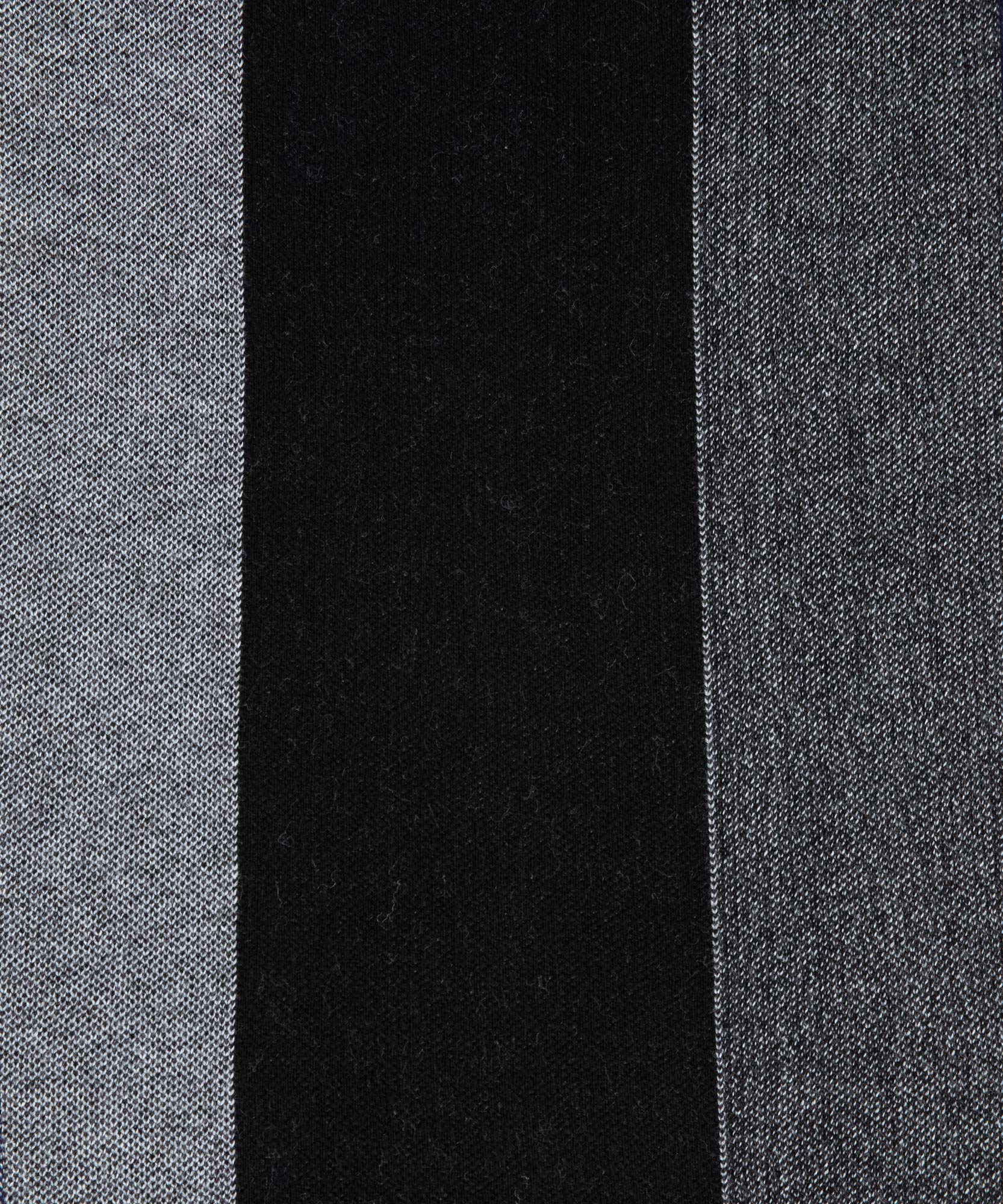 Lallier Men's Merino Wool Scarf, Long Winter Neckwear with Gift Box (Gray Stripe)