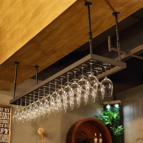 Wine Racks Metal Wine Glass Rack,Glassware Rack Wine Rack,Glassware Wine RackăShelf Wine Glass Holder,Wine Glass Rack, Champagne Glass Rackă (Color : Black, Size : 50 * 35cm)