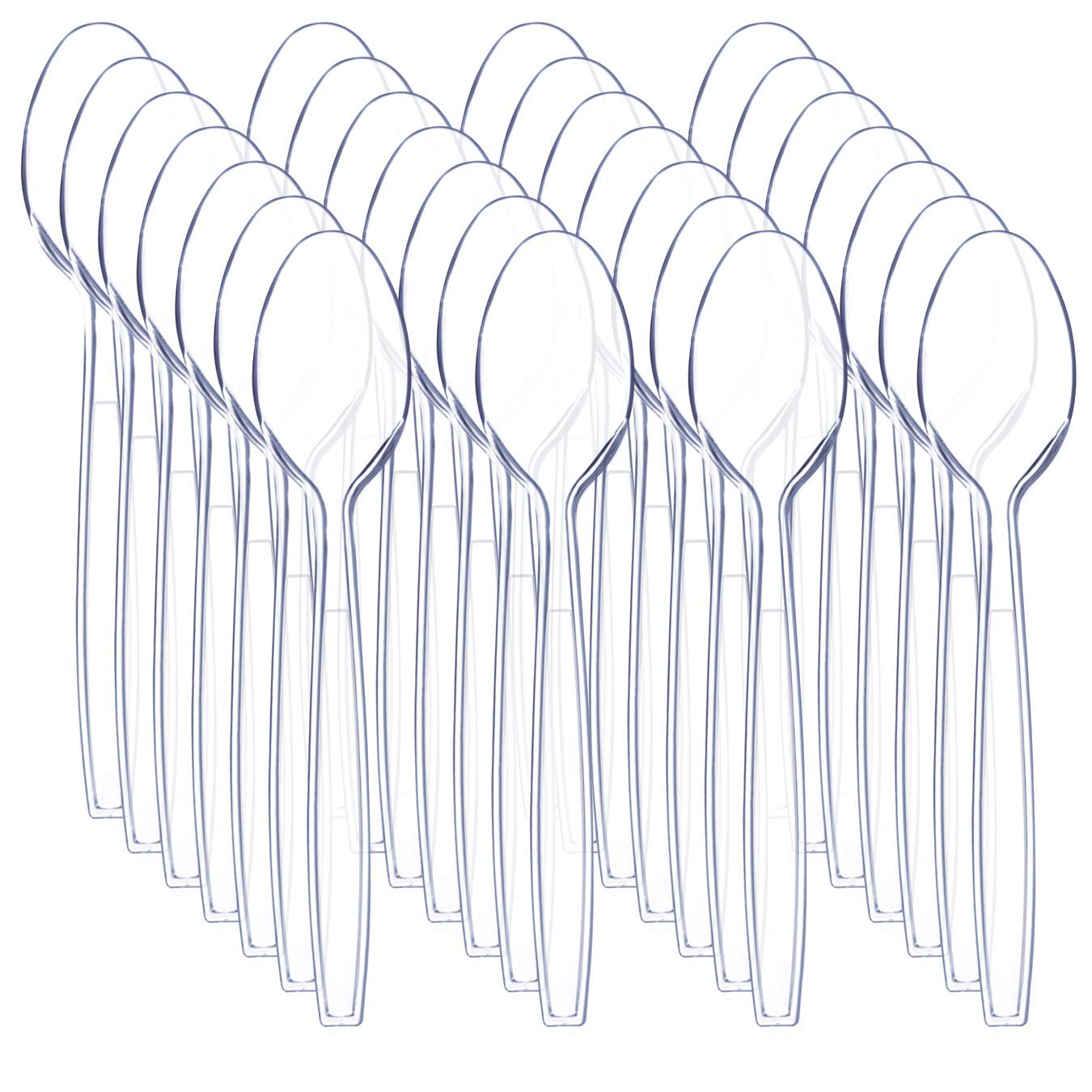 Liacere 360 Pieces Clear Plastic Spoons - Heavyweight Disposable Spoons-6.7inch Heavy Duty clear Cutlery - Plastic Utensils - Perfect for Parties and Restaurants