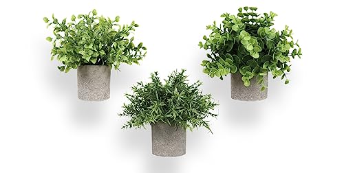 Set of 3 Artificial Plants for Home and Office Decor, Perfect for Kitchen, Living Room, and Bedroom Accents, Low Maintenance Greenery, Vibrant & Realistic Faux Houseplants, Lush and Lifelike DƩcor.