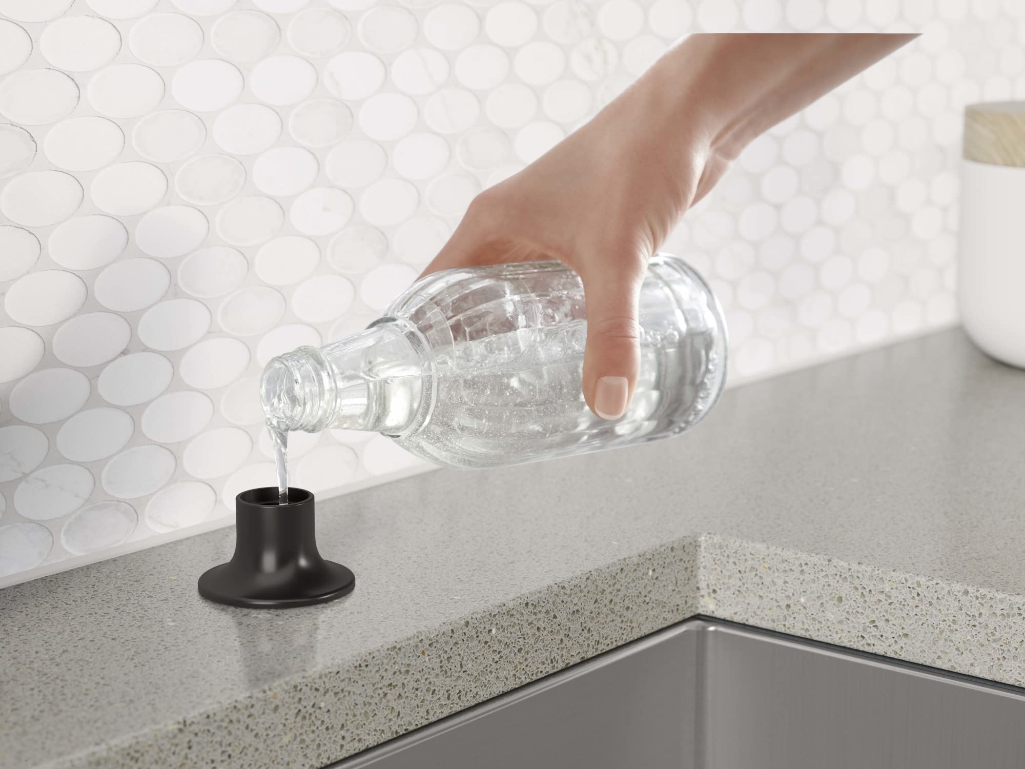 KOHLER 1995-BL Contemporary Design soap/Lotion Dispenser, Matte Black