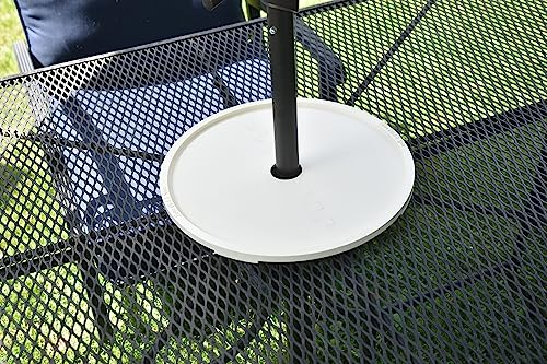 Lazy Susan Organizer - Perfect Accessory for Your Umbrella Table - NonToxic Durable 100% ABS Recyclable Plastic - Dim 16" D x 1/2" H - 2" Standard D. Centre Hole (1 PC Interlocked) - Made in America