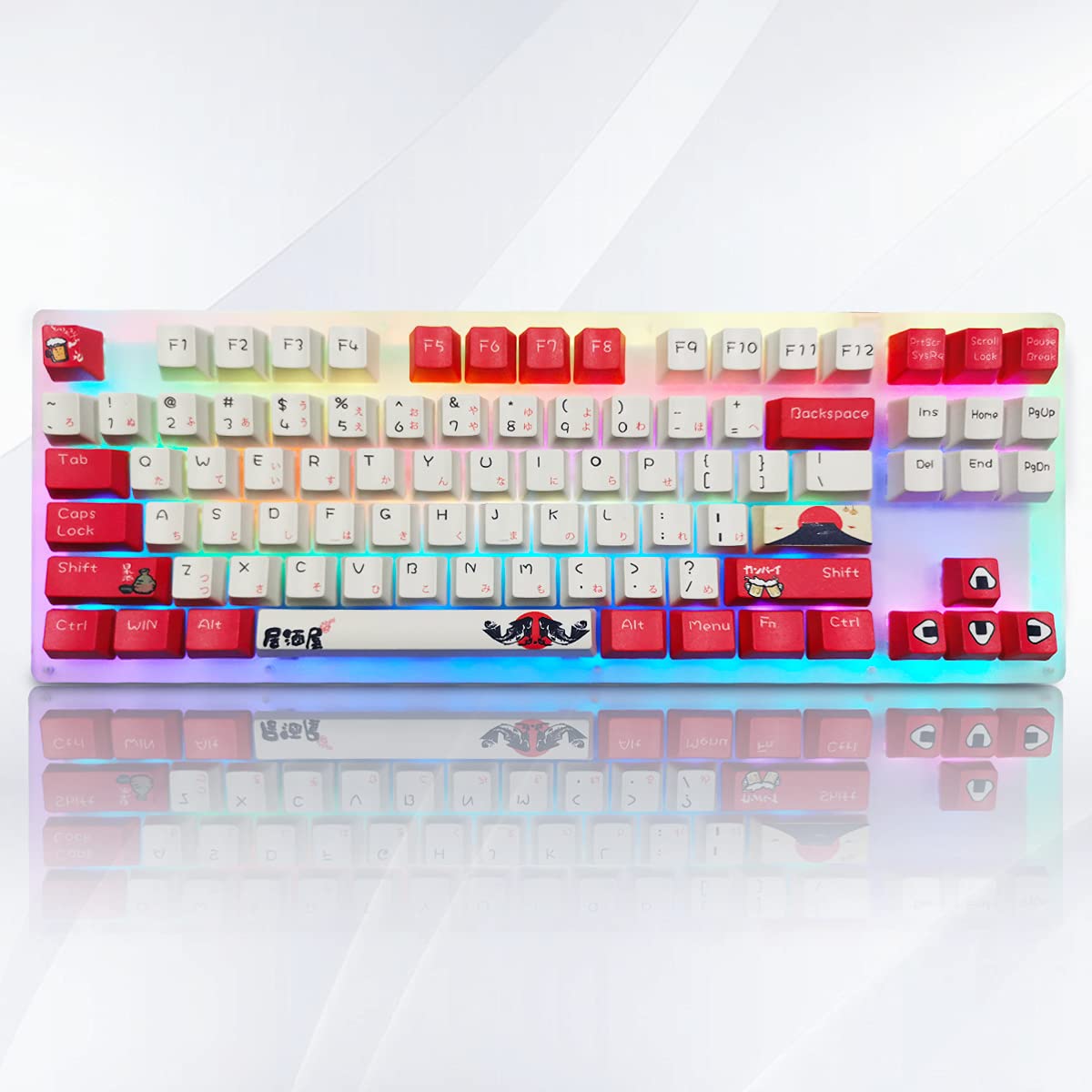 Keycaps PBT Dye Sublimation Upgrade 108 Keycap Set OEM Profile Keycaps Keyset with Puller for Cherry Mx Gateron Kailh Switch Mechanical Keyboard (Coral Sea)