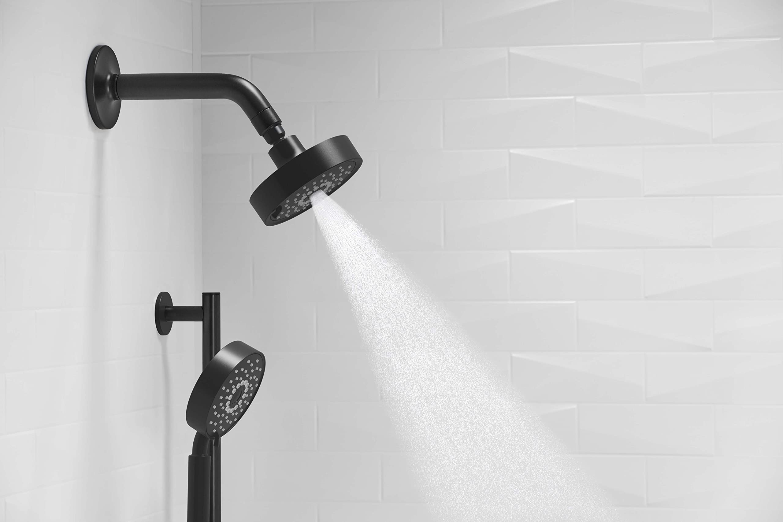 KOHLER 22170-Bl Purist 2.5 Gpm Multifunction Showerhead With Katalyst Air-Induction Technology, Matte Black