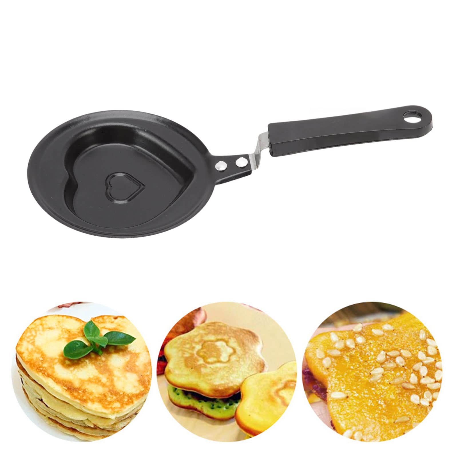 plplaaoo Mini Egg Pan,Egg Frying Pan, Non Stick Egg Cooker Pan,Nonstick Egg Frying Pan Innovative Korean Breakfast Pot DIY Mini Breakfast Omelette Pan Mold(heart-shaped)
