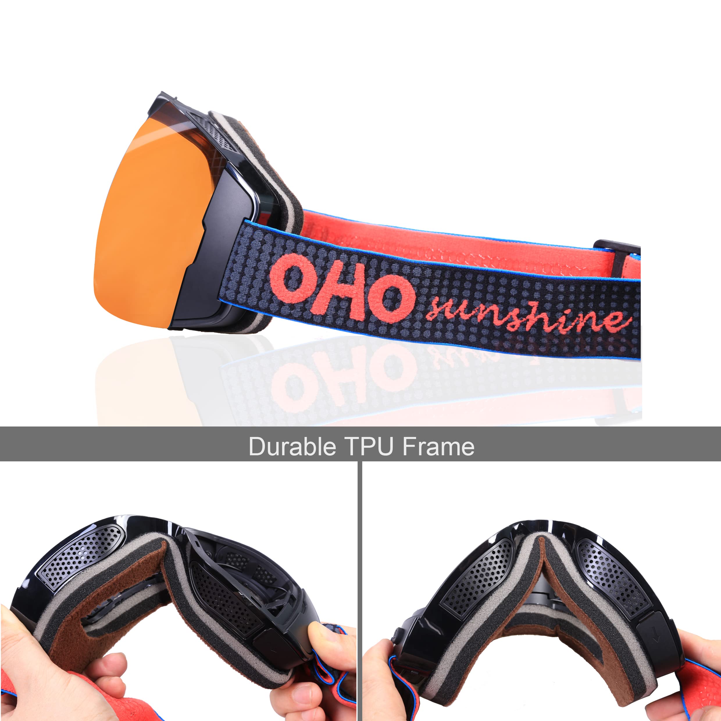 OhO 4K Smart Ski Goggles, WiFi Camera Snowboard Goggles with UV Protection, Anti Fog (Men/Women)