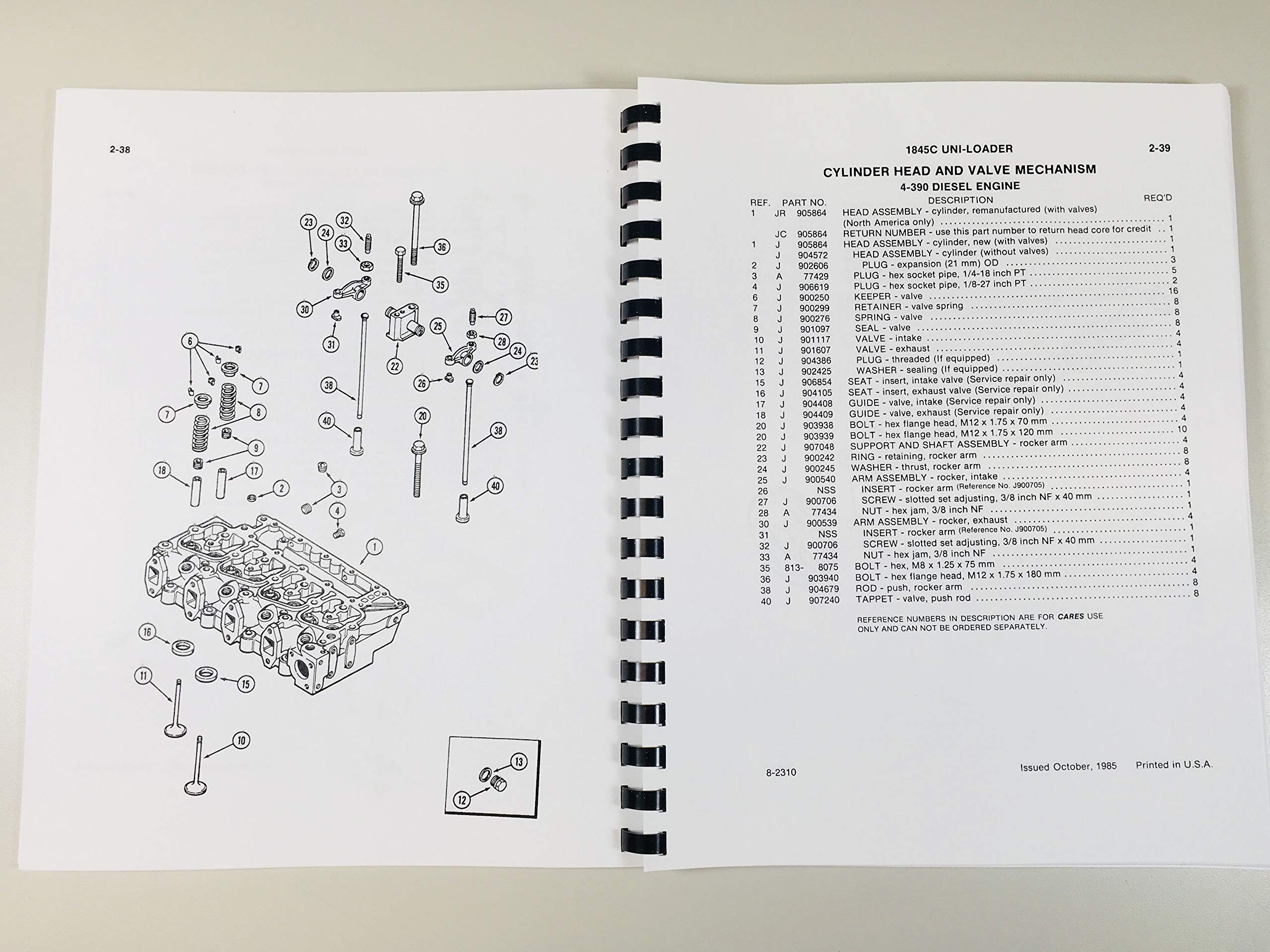 J I Case 1845C Uni Loader Parts Manual Catalog Skid Steer Assembly Exploded View Y