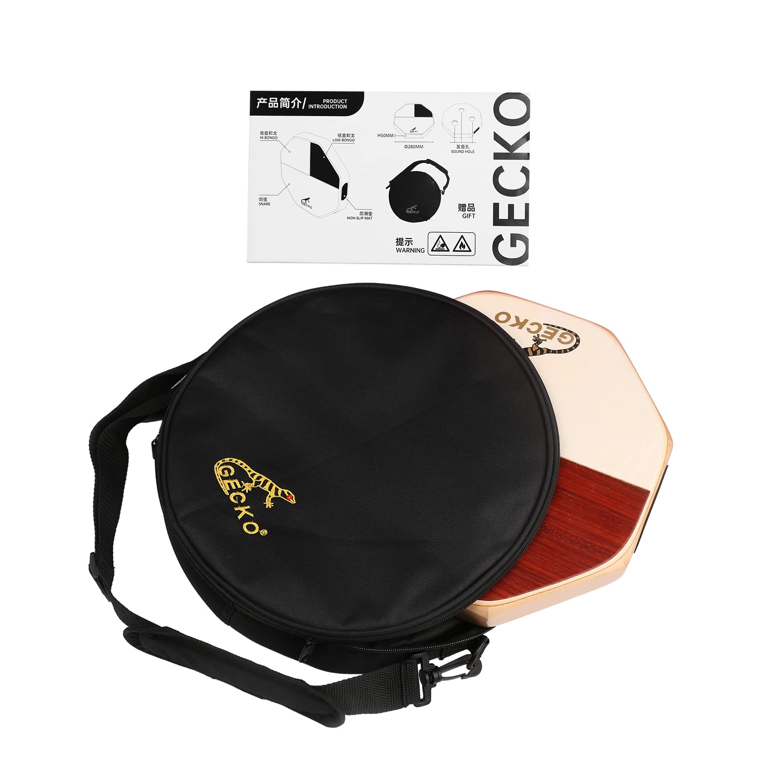 NTBL GECKO SD6 Cajon Hand Drum Cajon Drum Percussion Instrument with Carrying Bag Portable for Travel Camping