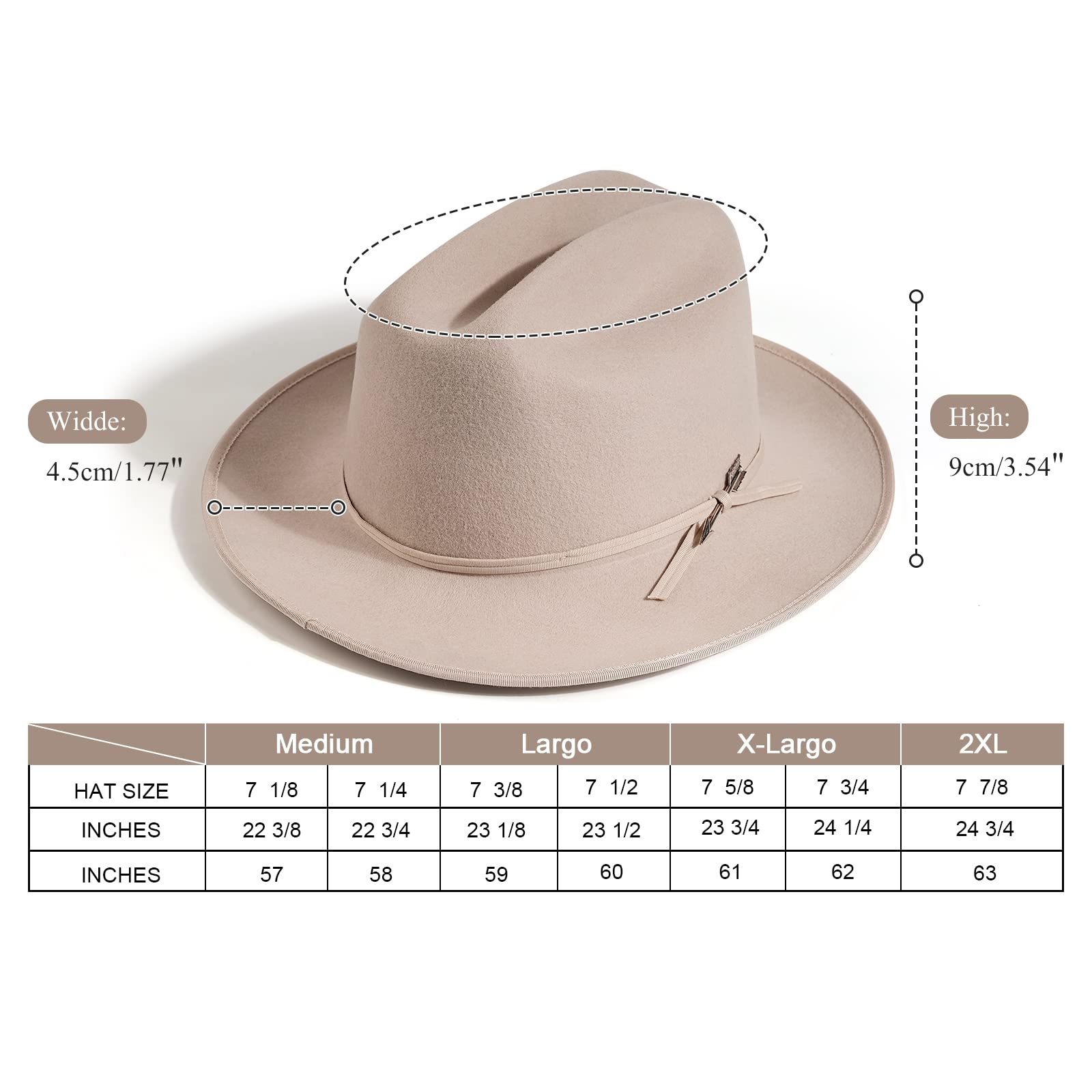 Open Road Hat Fedora Hat Pure Wool Felt Hat Vintage Rancher Hat Airway Vented Panama Hats for Men Women