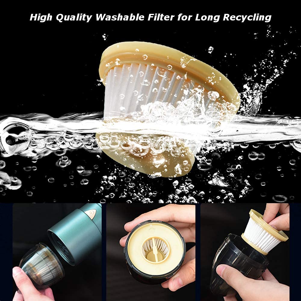 KeepTpeeK Handheld Computer Vacuum, Hand Vacuum Cordless Rechargeable Portable Car Vacuum Washable for Home Office Travel and Car