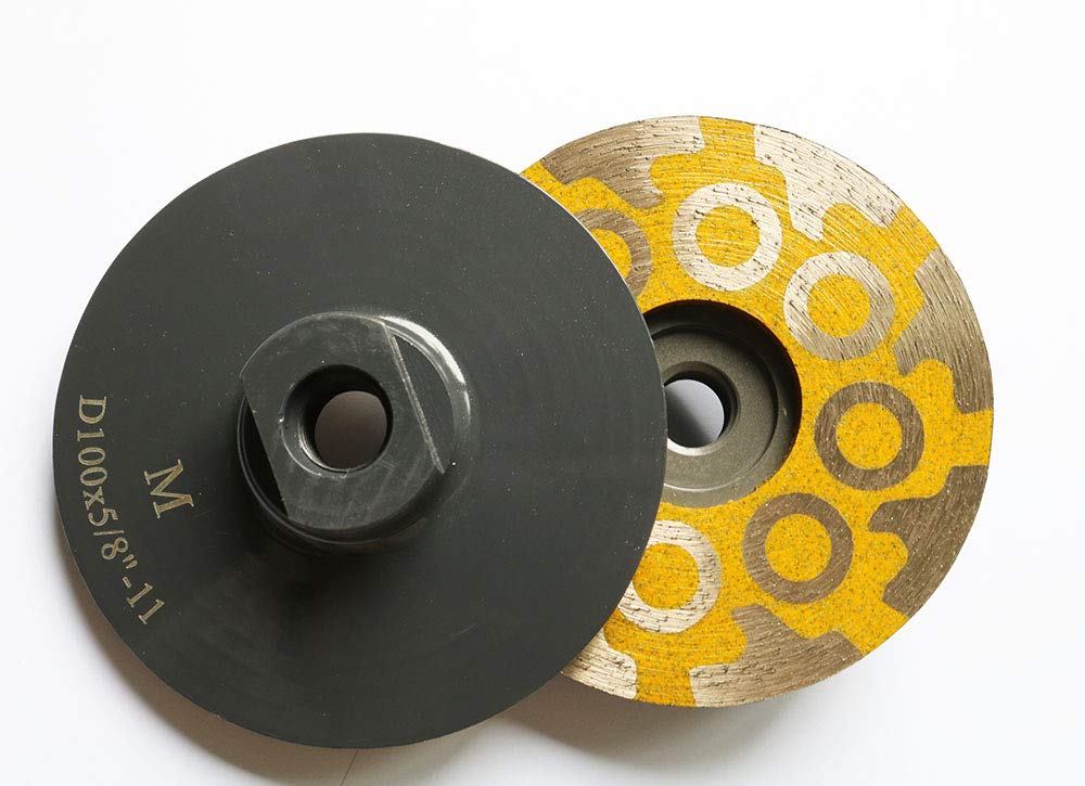 JDK 4 Inch Diamond Resin Filled Cup Wheel Grinding Wheel with Thread 5/8β-11 for Granite Stone and Tiles (Medium)