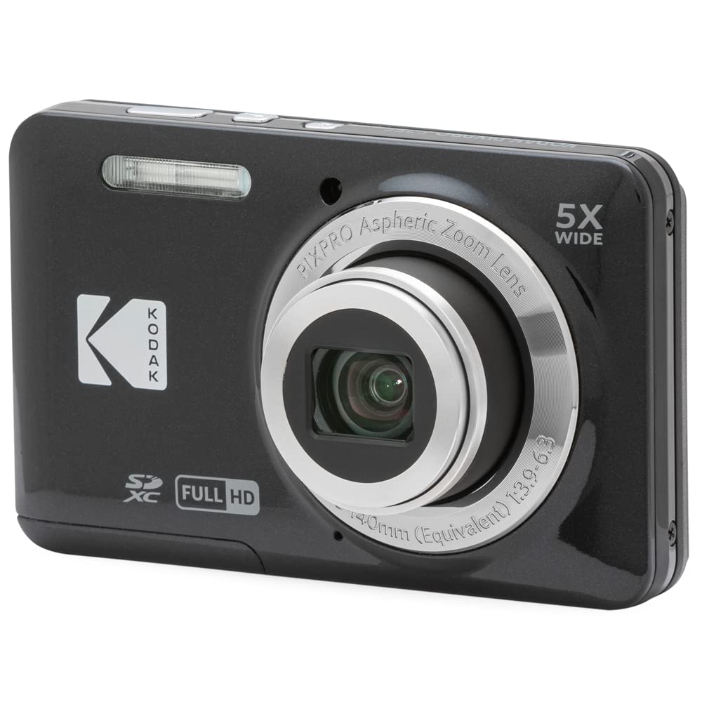 Kodak FZ55BL PIXPRO Digital Camera Bundle with Lexar 64GB High-Performance 800x UHS-I SDHC Memory Card Series (Black)