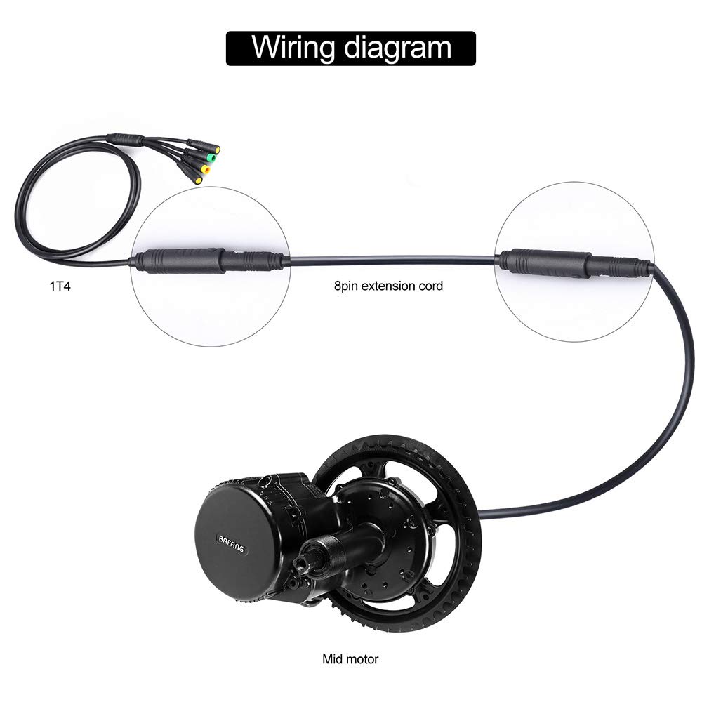 JUNSTAR 8 Pin 1T4 Extension Cable for Bafang BBS mid Motor