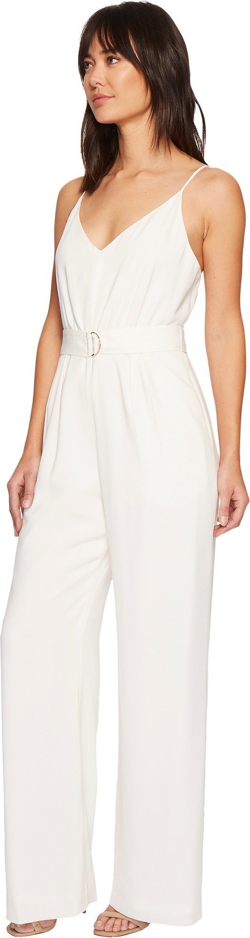 Jill Jill Stuart Women's Spaghetti Strap Jumpsuit with Pockets, Alabaster, 12