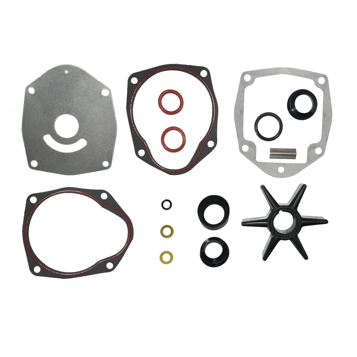 JDLLONG Water Pump Impeller Repair Kit 47-8M0100526 8M0100527 for Mercury and M-ariner Outboards and MerCruiser Stern Drives