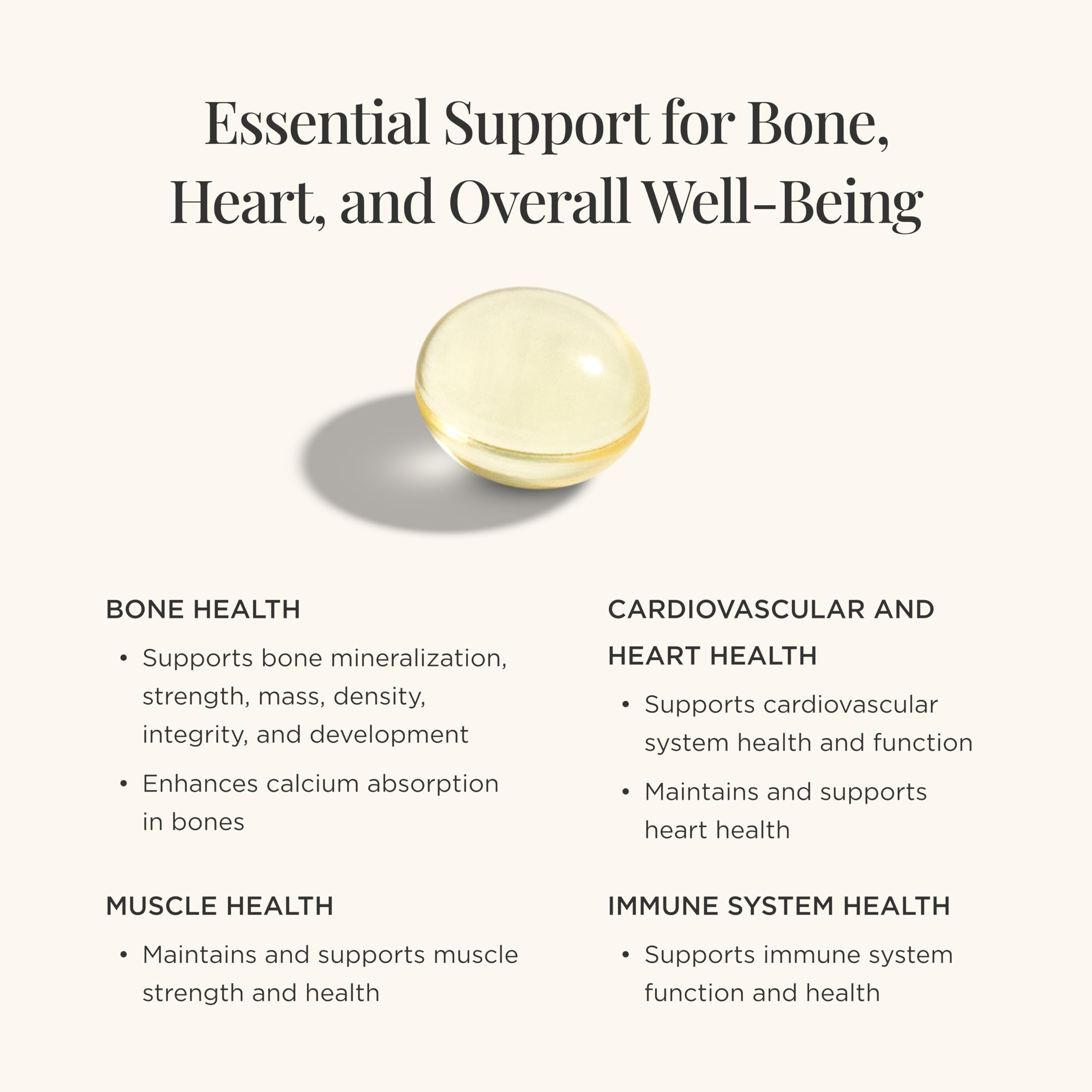 JSHealth Vitamin D3 1000iu Supplement for Healthy Muscle Function, Bone and Heart Health, and Immune Support
