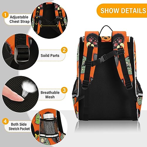 Sletend Large Capacity Printing Student Shoulder Bag for Children Teenagers Halloween Laptop Bag School Bag for Work School, Men's and Women's Travel Backpack