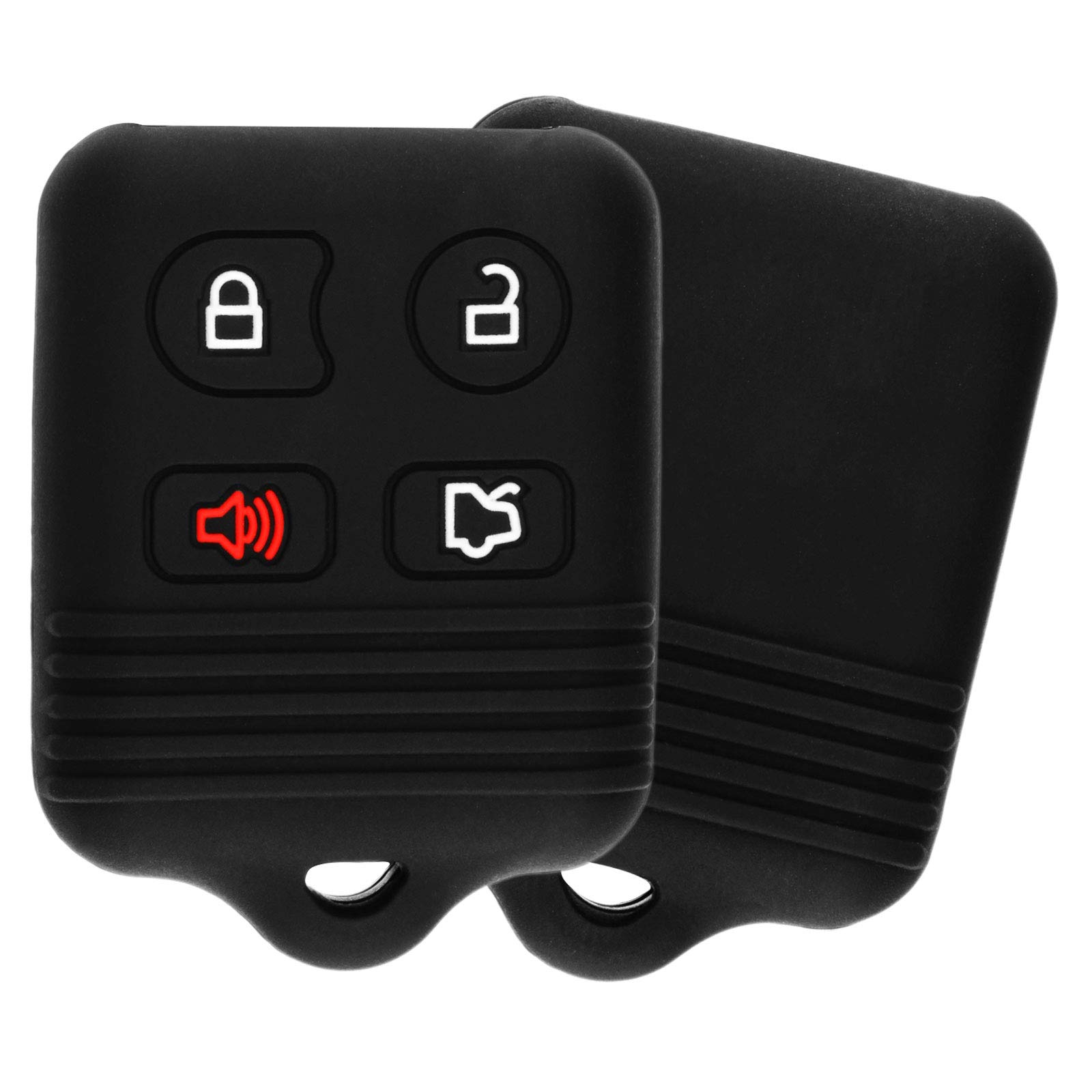 KeyGuardz Keyless Entry Remote Car Key Fob Outer Shell Cover Soft Rubber Protective Case for Ford Lincoln Mercury CWTWB1U345 (Pack of 2)