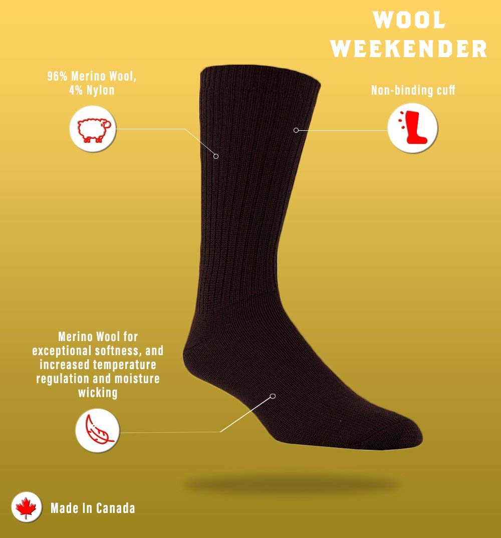 J.B. Field’s 96% Merino Wool Breathable Wrinkle Resistant Non-binding Casual Sock, 3 Pack (Medium (5-9 Shoe), Natural)