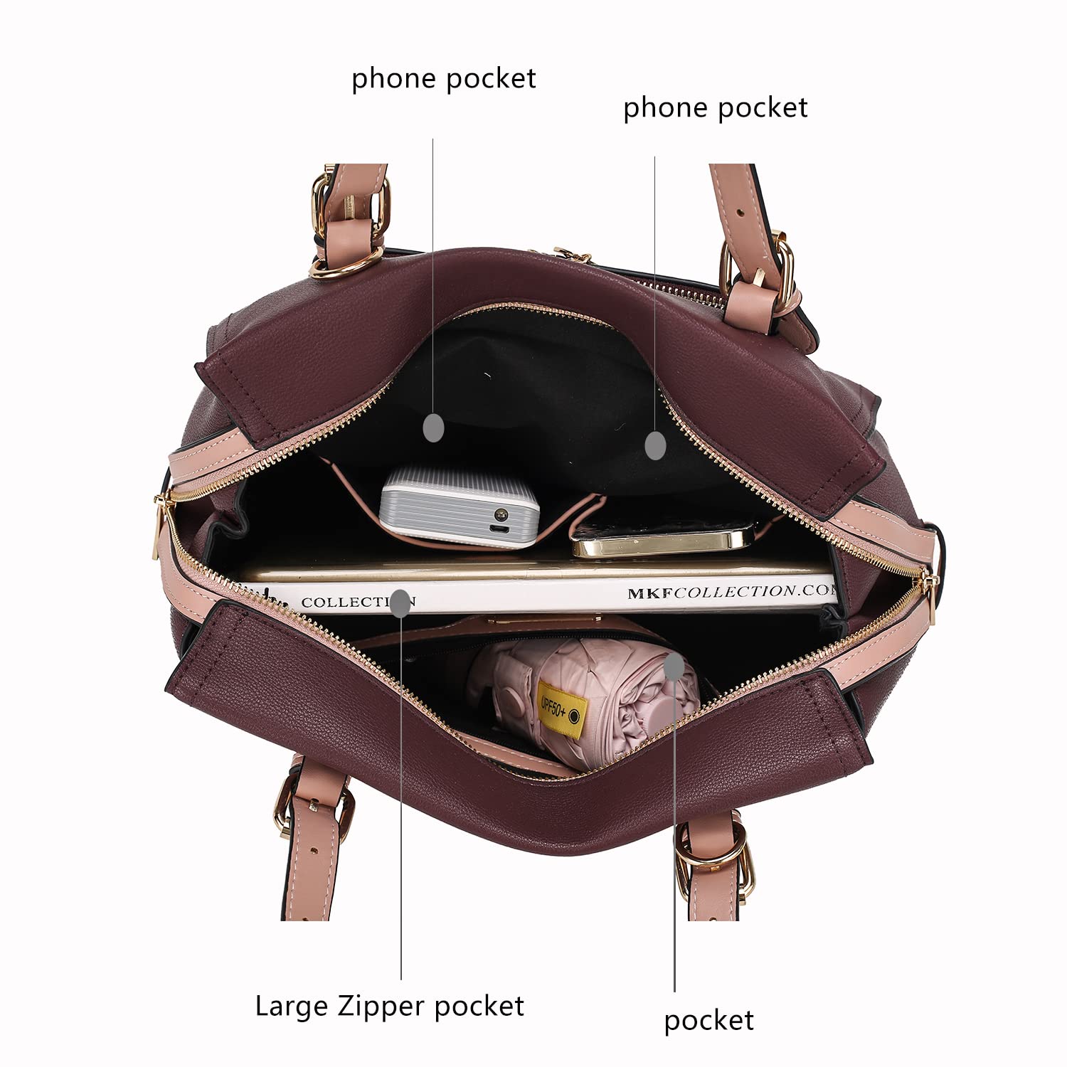 MKF Collection Shoulder Bag for Women, Handbag Purse Top-Handle Hobo Bag