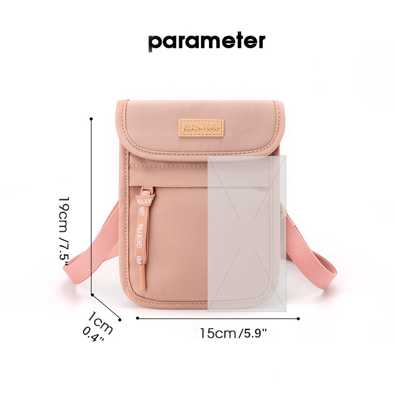 OPXTO Small Crossbody Cell Phone Purse for Women, Mini Messenger Shoulder Handbag, Nylon Small Waist Bag (Lava cake) …