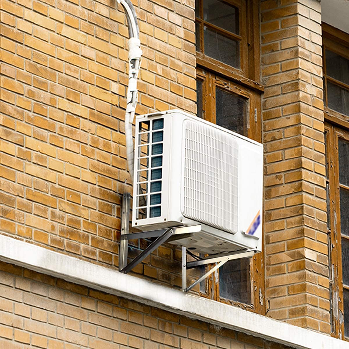 JEACENT Wall Mounting Bracket Rust Free Stainless Steel Support for 9000-24000BTU Condenser Ductless Mini Split Air Conditioner Heat Pump Systems