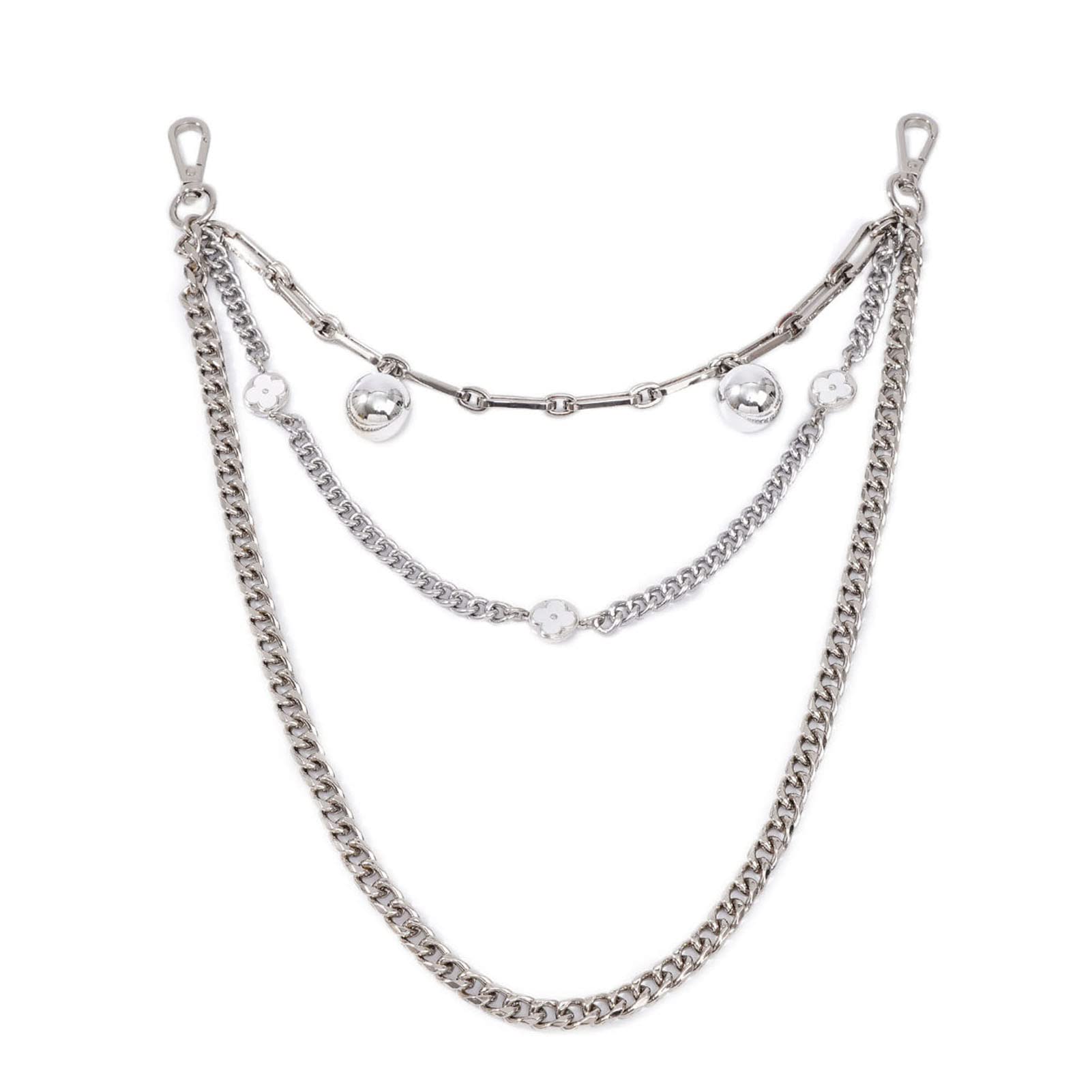 Multi Stylish Metal Purse Strap Bag Chain Handle Shoulder Strap Replacement Accessoires for Handbag (Silver)