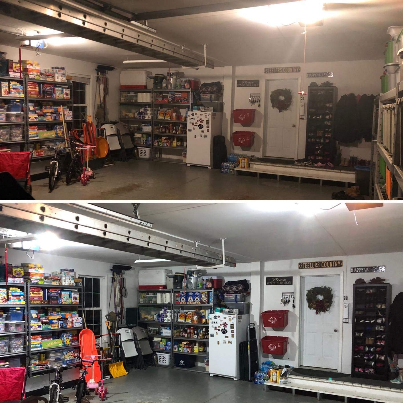 LBYEJEEMI LED Garage Light, 60W Deformable Garage Lighting, 6500LM Adjustable Multi-Position LED Garage Ceiling Lamps, for Garage, Workshop, Warehouse, Basement