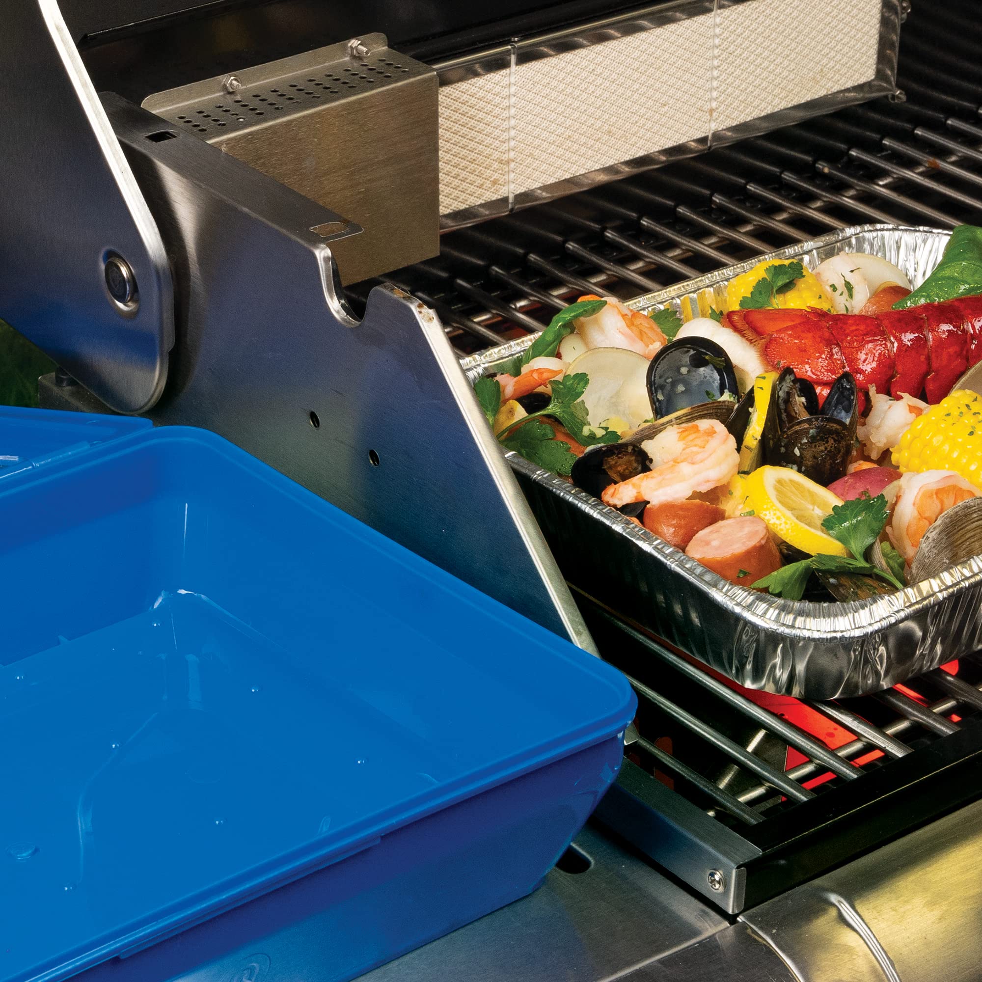 Mr. Bar-B-Q Cook, Carry & Serve Tray for Indoor and Outdoor Cook, Easy Serving with Clear Removable Top
