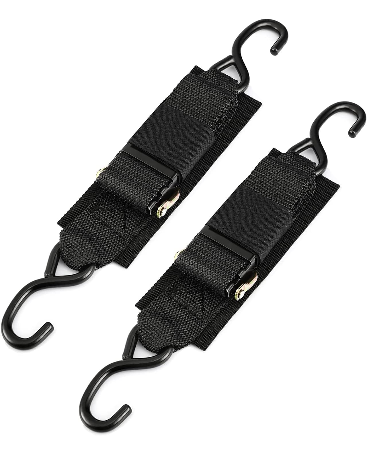 Kohree Boat Trailer Straps Transom Tie Down Straps 1600LBs 2" x4' Adjustable Anti-Scratch Black, for PWC Trailer Pontoon Marine Jet Ski, with Quick Release Buckle & Hooks, Set of 2