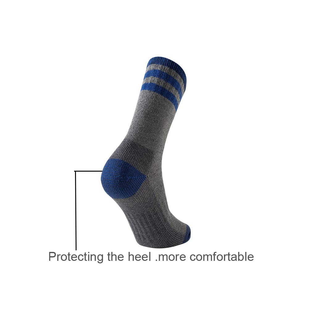 LTYRR Wool Socks for Men 70% Merino Warm Thermal Boot Socks Breathable 1Pairs Light grey blue