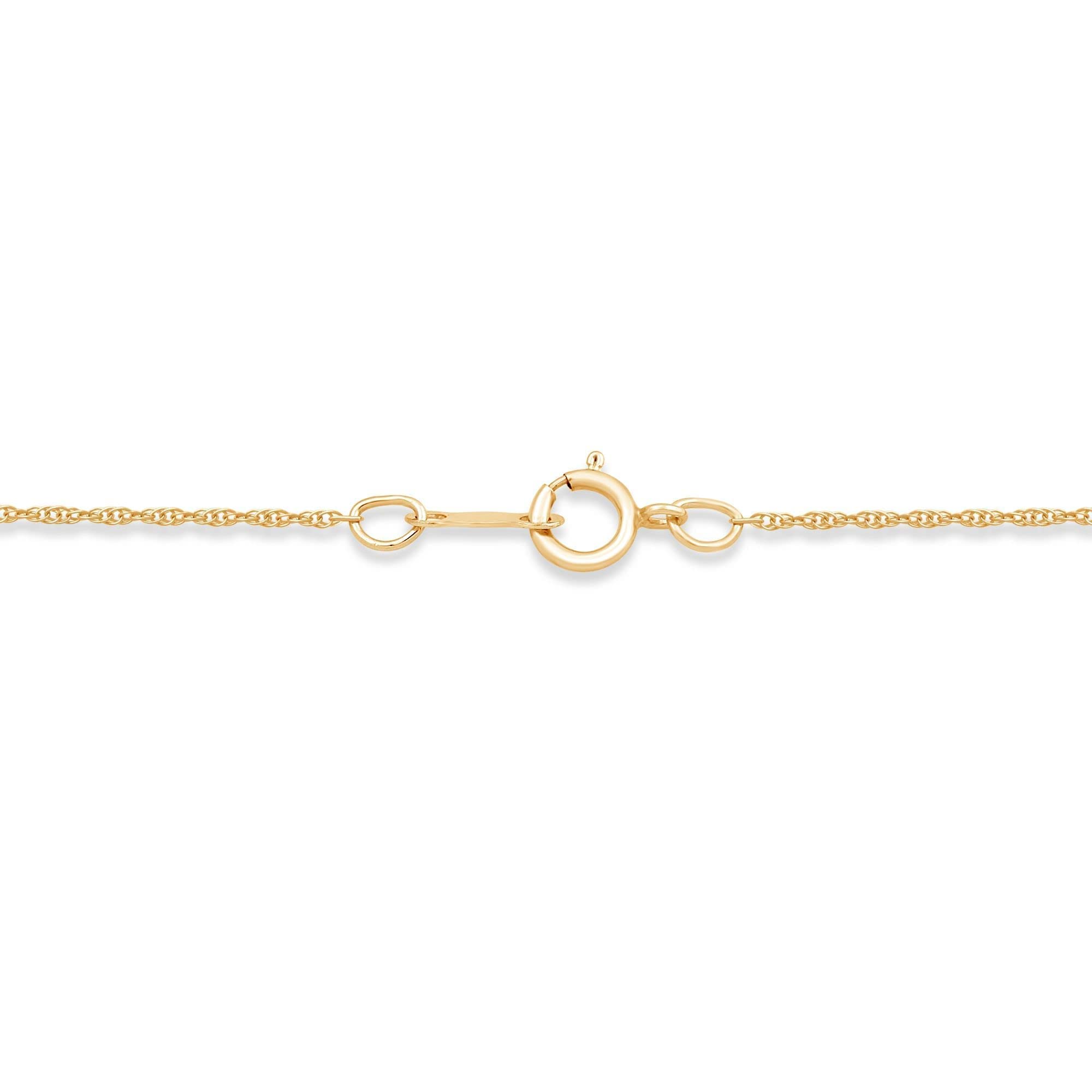 Jewelili 10k Yellow Gold 7mm Princess Cut Cubic Zirconia Solitaire Pendant Necklace, 18" Rope Chain