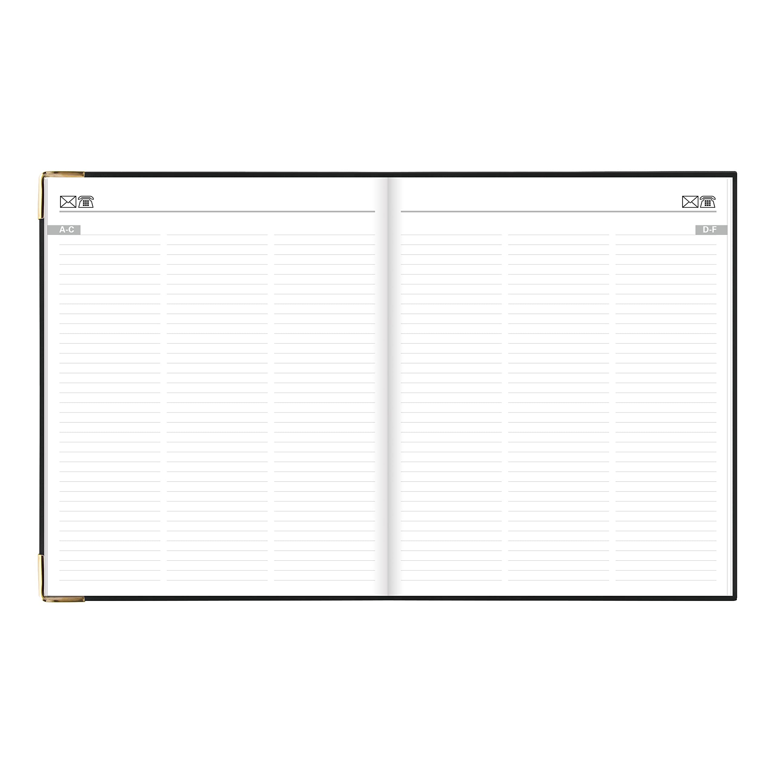 Letts of London Roma Weekly Planner, 12 Months, January to December, 2024, Italian Leather, Quarto Size, 10.25" x 8.25", Black (C33YIBK-24)