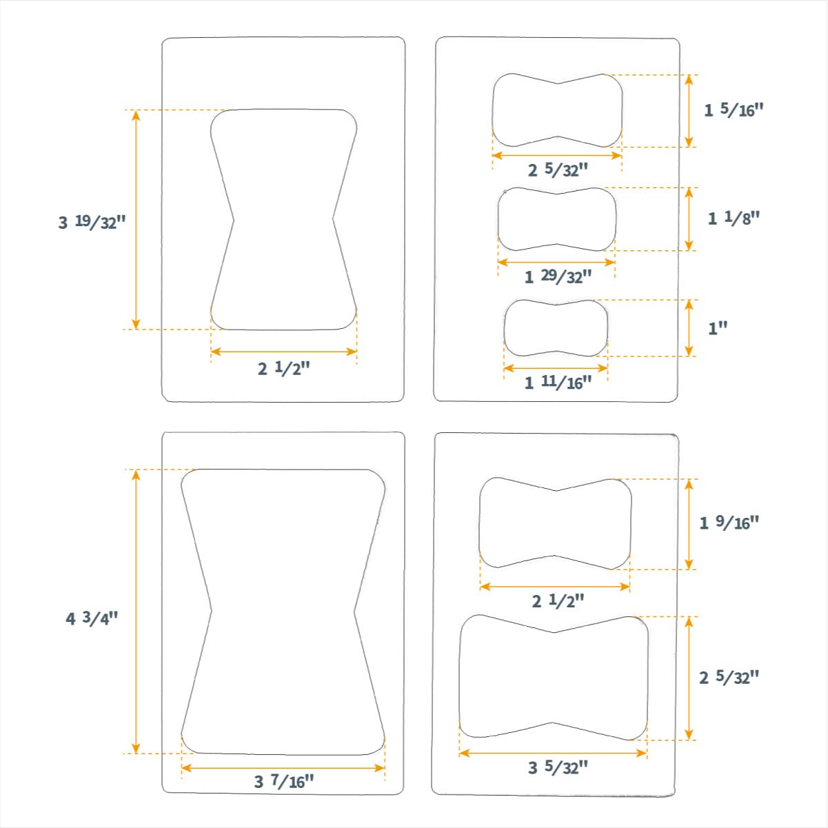 POWERTEC 71801 1/4" Thick Acrylic Bowtie Clear Butterfly Key Decorative Inlay Template Set (4pc) with 1/8 Carbide Router Bit Solid Brass Inlay Kit & Solid Brass Inlay Kit for Precise Cuts