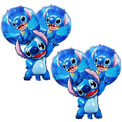 Lilo and Stitch Party Balloons Stitch Party Aluminum Film Balloons suit Stitch Birthday Party Decorations (10pcs blue)