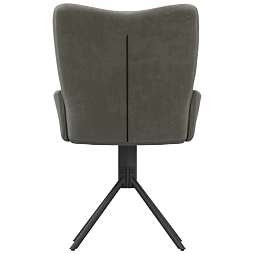 vidaXL Swivel Dining Chairs in Luxurious Dark Gray Velvetā Modern and Stylish, Comfortable Foam-Filled Seat, Perfect for Elegant Dining and Living Spaces
