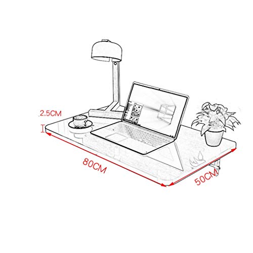 LUKEO Wall-Mounted Drop-Leaf Table, Folding Kitchen Table Desk, Home Office Table Desk Workstation Computer Desk with Storage Shelves