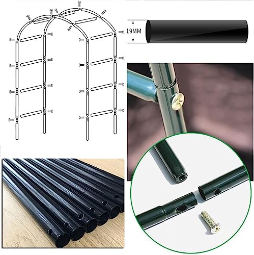 SEVSO Large Metal Garden Arch for Climbing Plant Wide 1.4M 1.2M 1.8M 2.4M 3M 3.5M Sturdy Durable Rose Archway Weather-Resistant Iron Tubular Pergola Trellis,White,W1.2M*H2.2M
